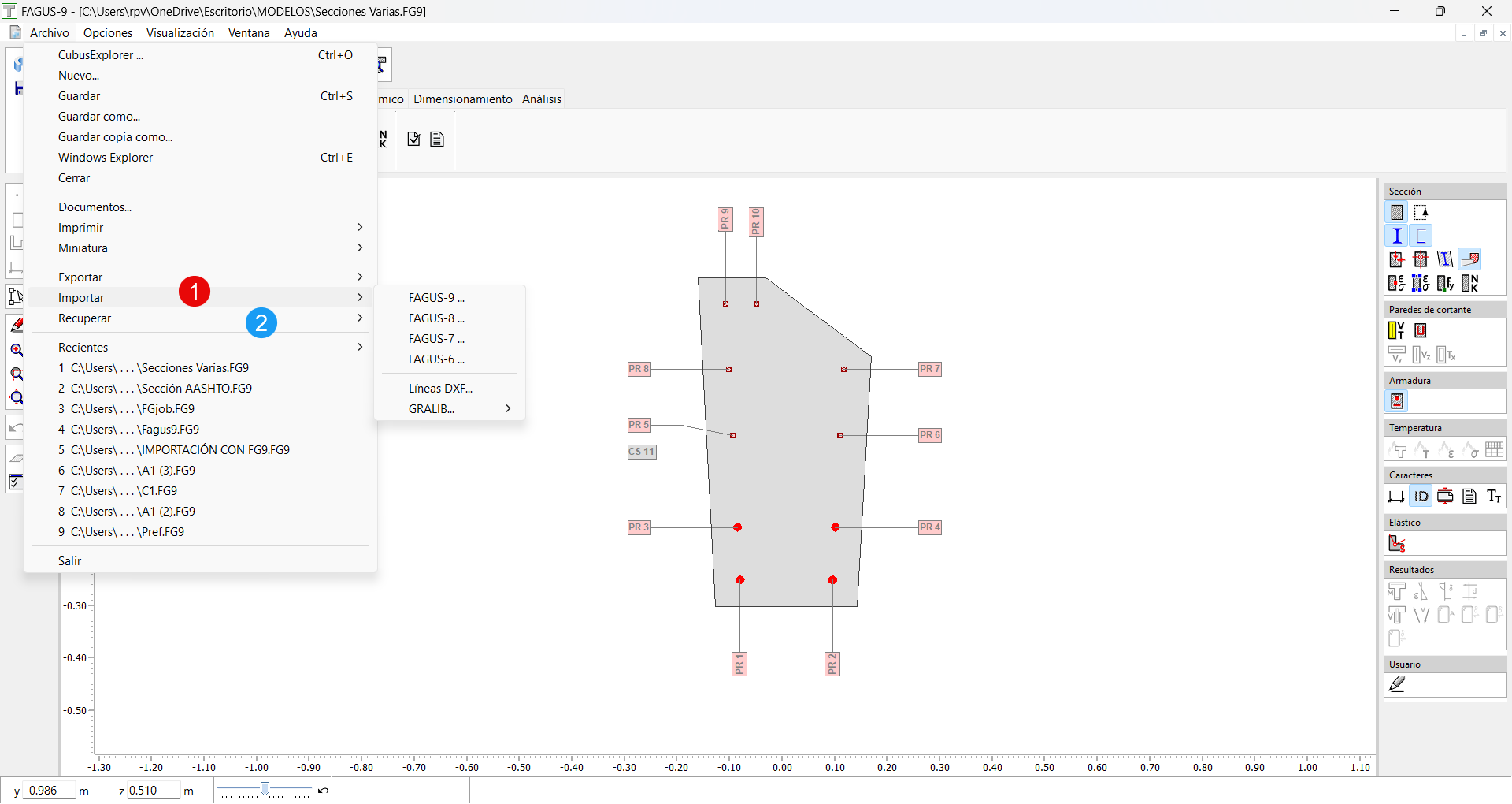 Al abrir mi proyecto de FAGUS las secciones que había definido ya no aparecen. – Cubus-Software ...